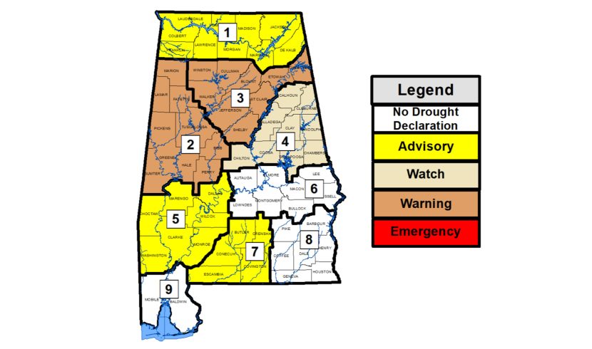 Drought conditions improve across majority of Alabama - Alabama Daily News