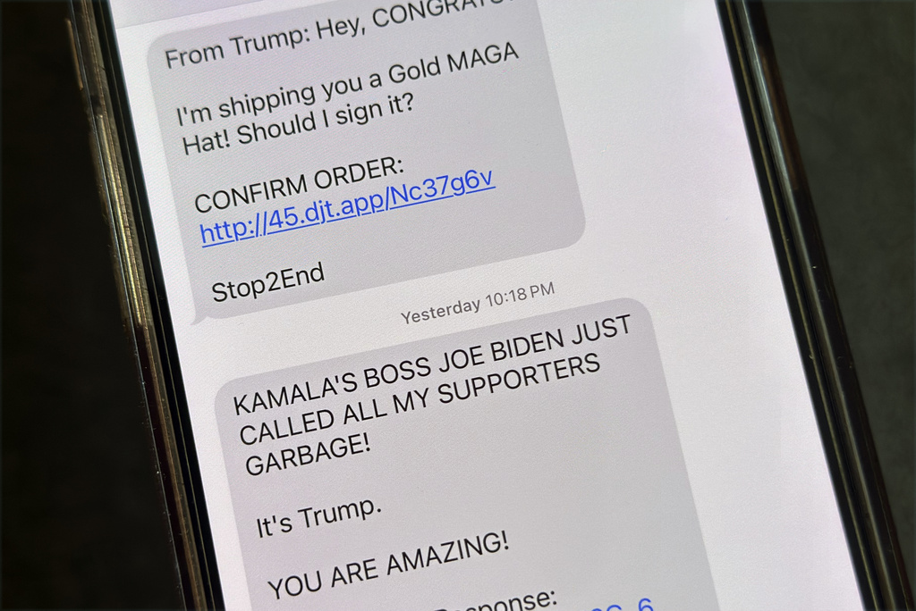 Ping! Harris and Trump are blowing up our phones with political texts ...