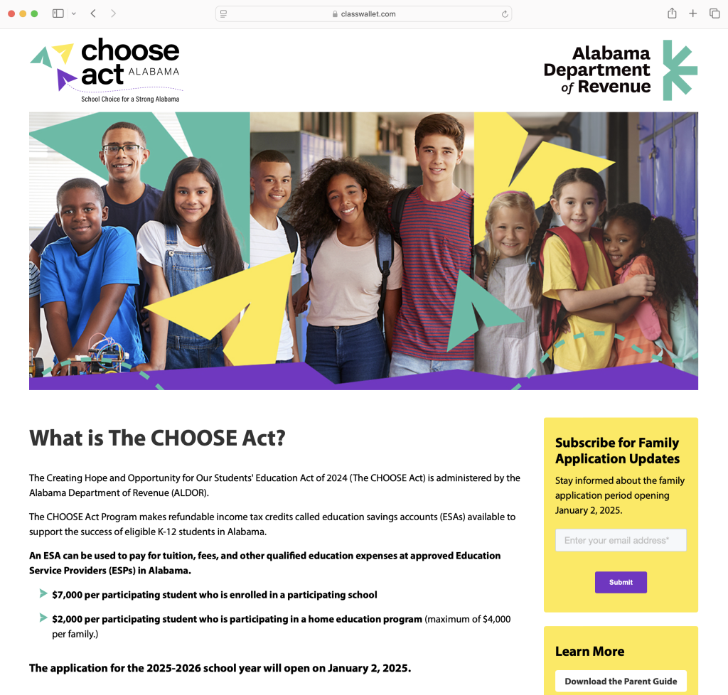 Website with CHOOSE Act qualifications, application info launched ...